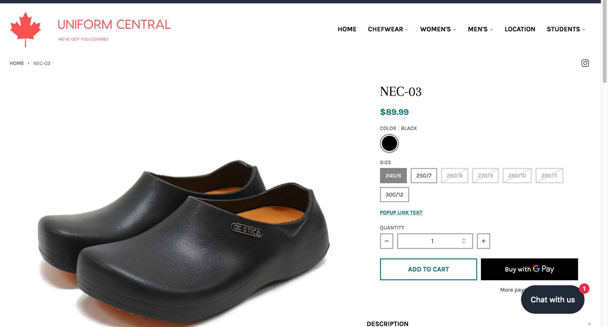 カナダでコックシューズを販売しているお店【キッチン・サーバー向け】