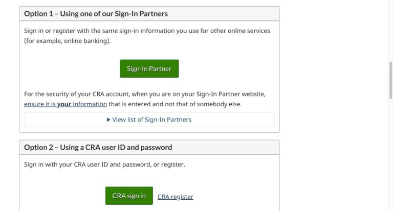 CRA(Canada Revenue Agency) のダイレクトデポジット口座の変更方法